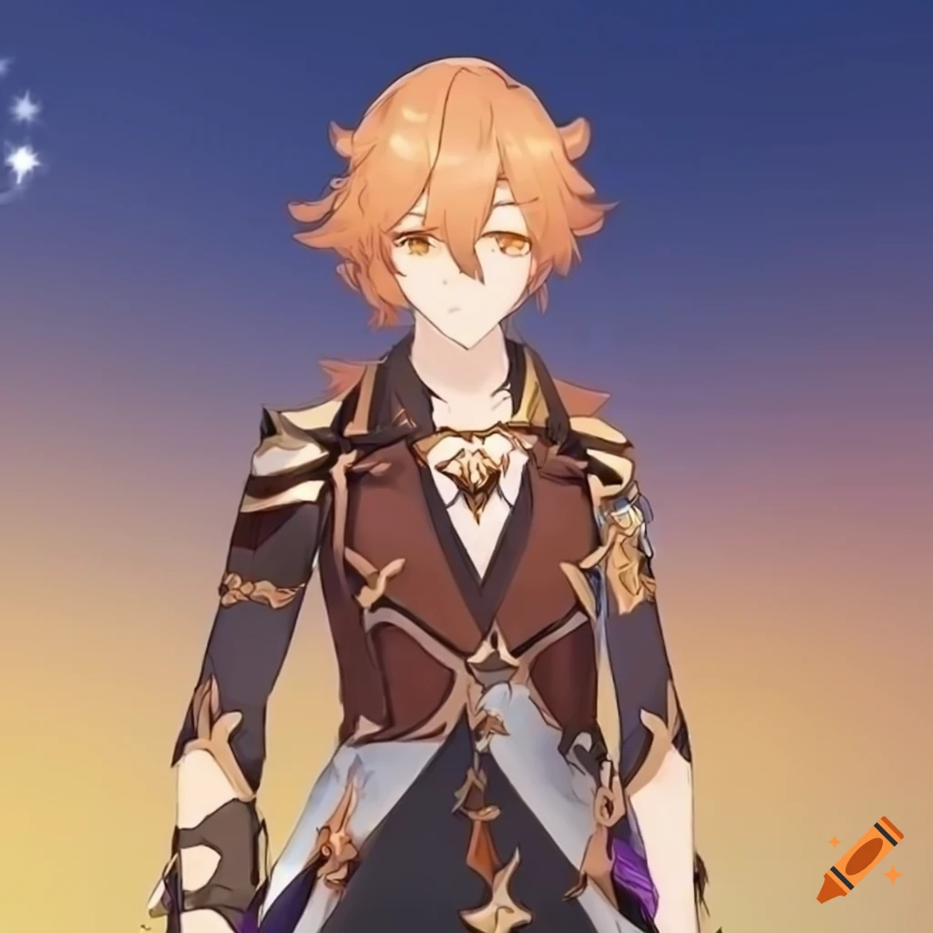 Genshin impact oc full body reference of male character with ginger ...