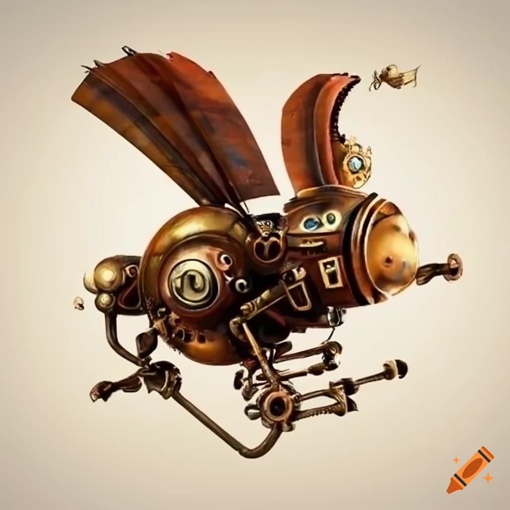 Steampunk flying robot on Craiyon