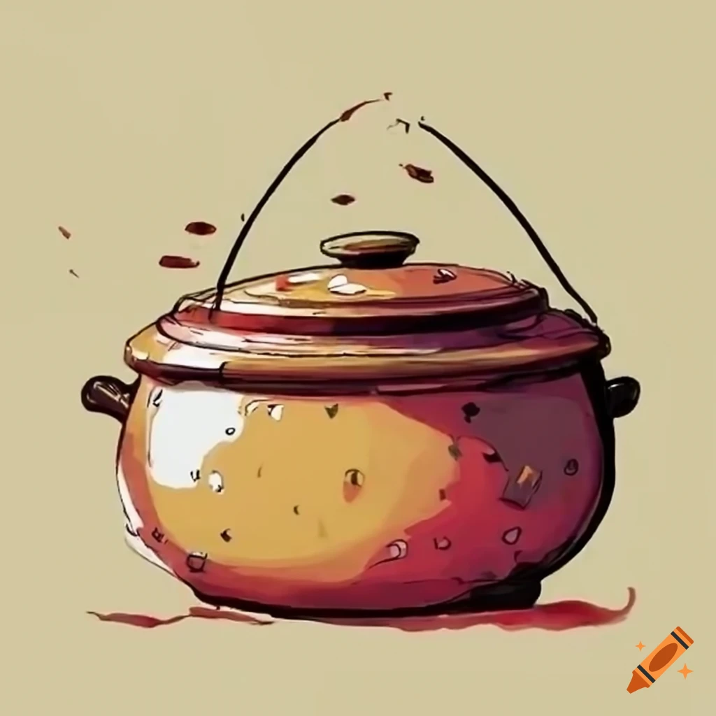Studio ghibli cooking pot drawing on Craiyon
