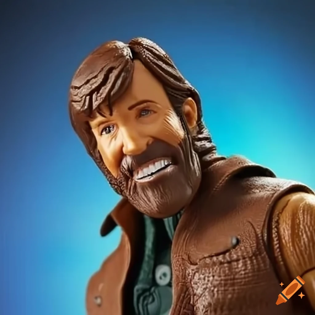 Action figure of Chuck Norris in a dynamic pose on Craiyon
