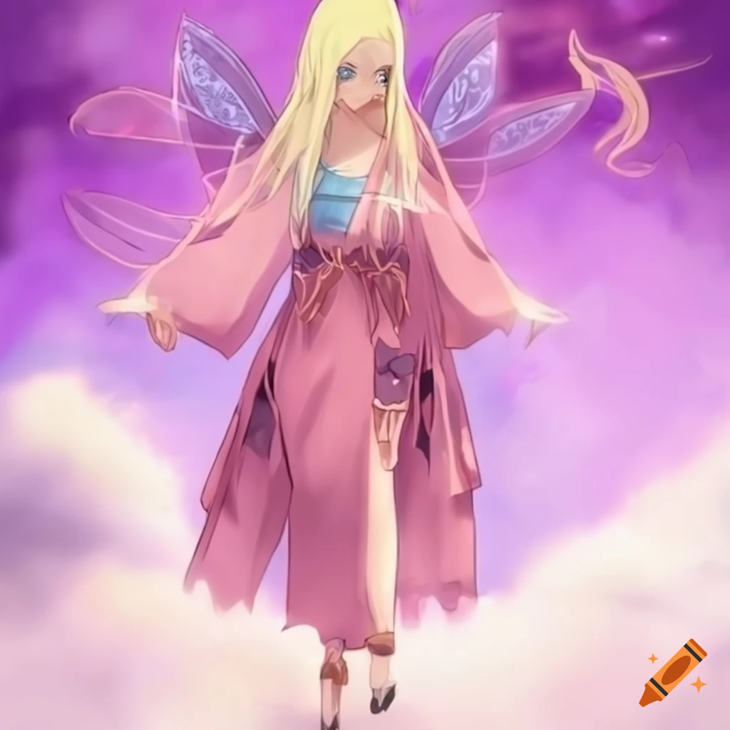 Happy fairy princess zelda in anime style wearing naruto dress and robe ...