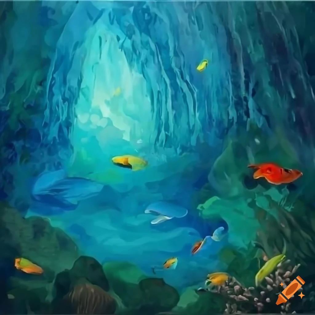 Enchanted Underwater Realm - Dive into a hidden saltwater lake within a ...