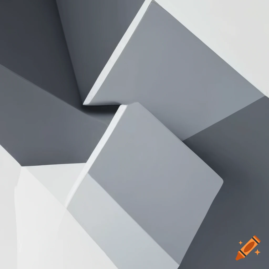 Gray abstract angular sculpture graffiti art on Craiyon