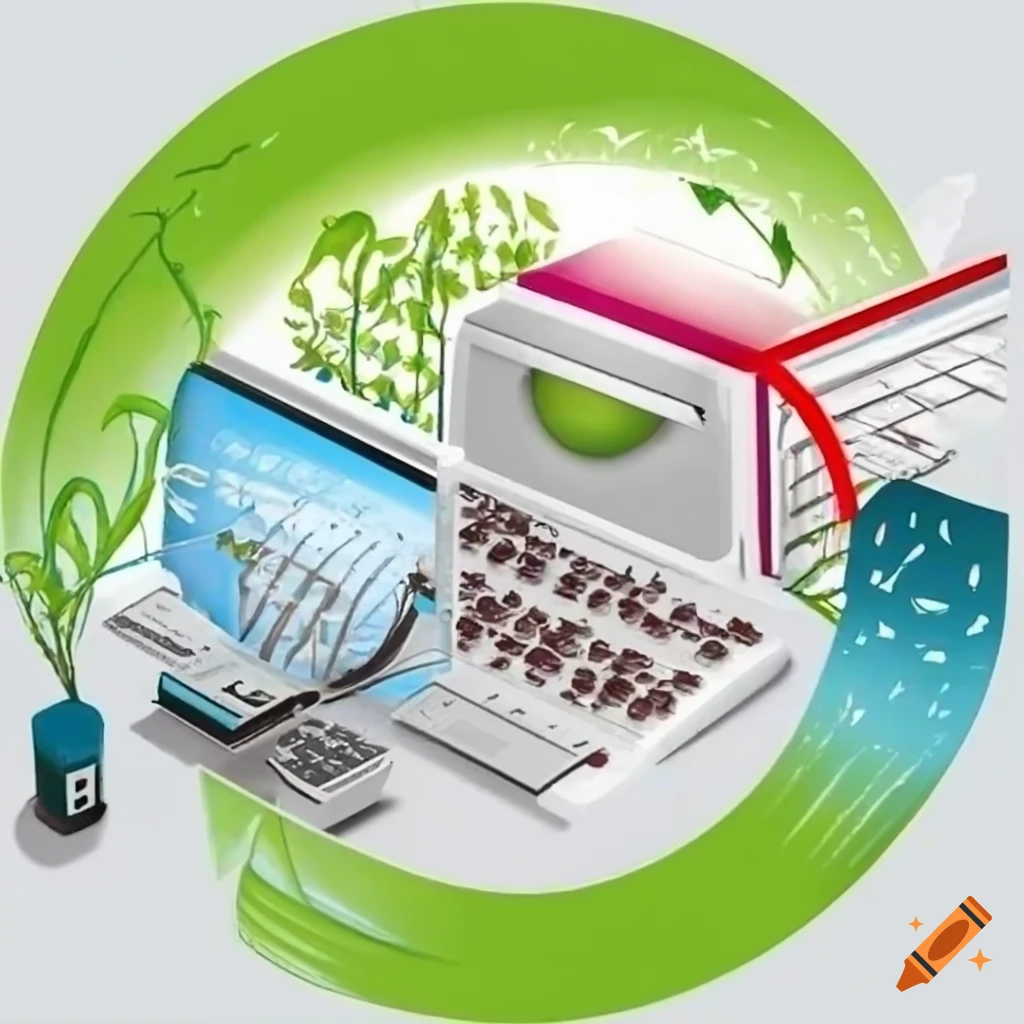 Illustration of the fusion of agriculture and computer programming on ...