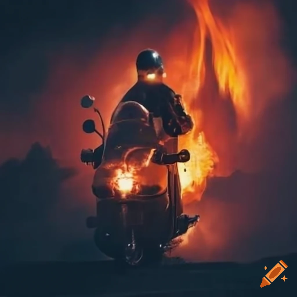 Speedy and aggressive motorcycle on the road on Craiyon