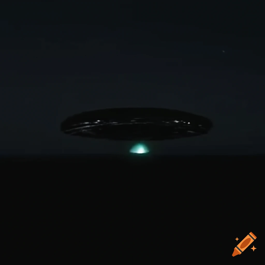 Ufo hovering over a tranquil nighttime beach on Craiyon