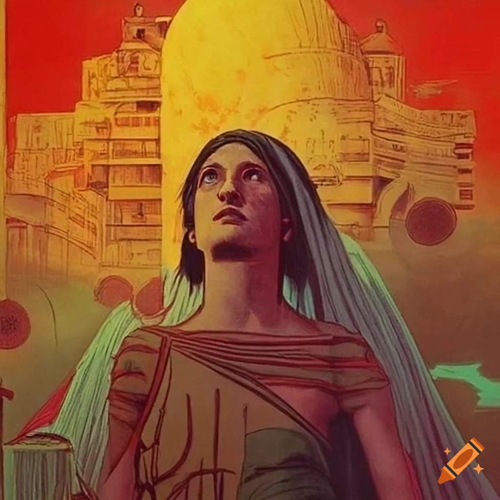 Extraterrestrial soviet jesus in a sci fi action scene inspired by ...