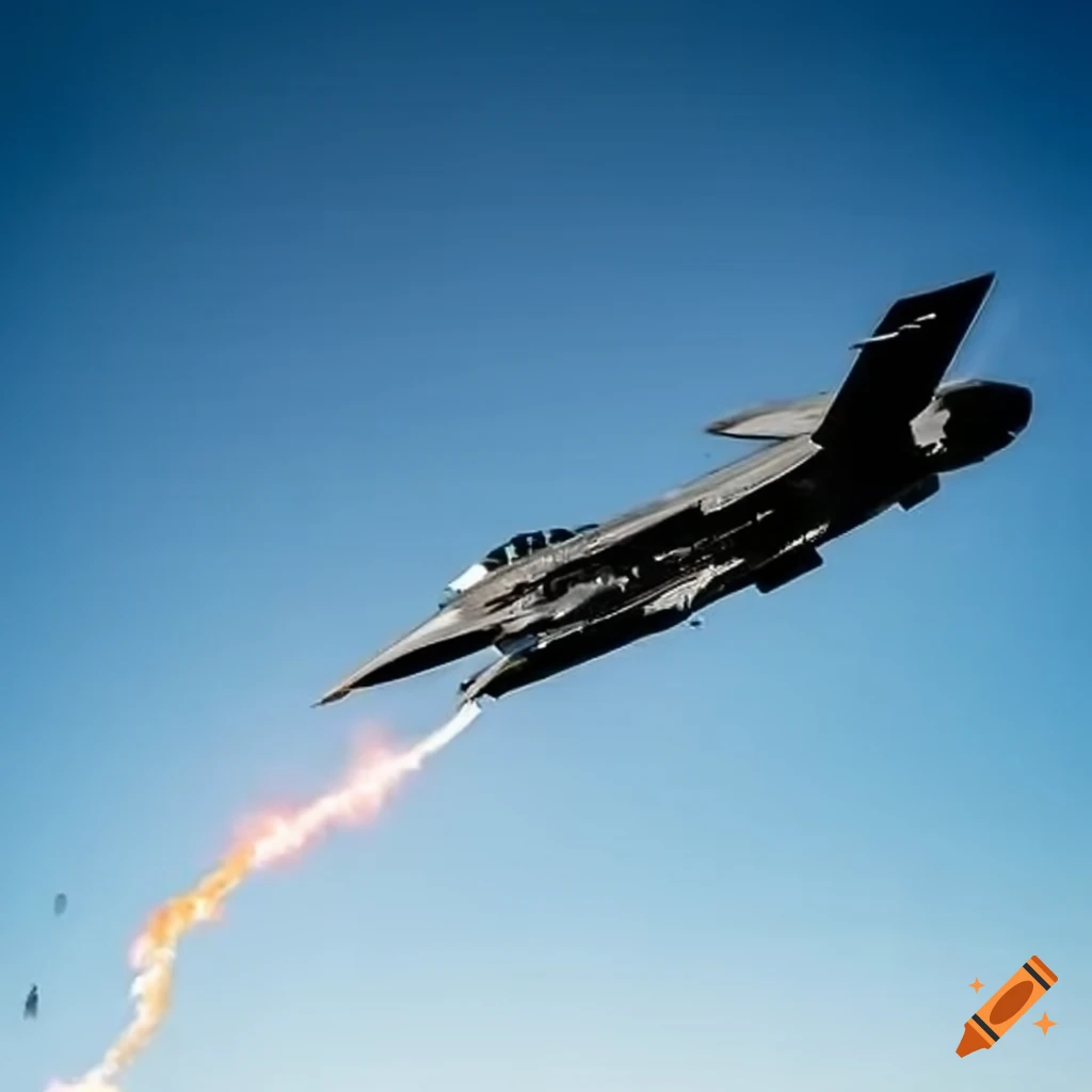 Fighter jet dropping flares on Craiyon