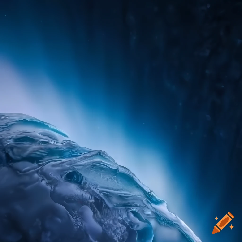 Close-up of an ice planet in stunning 4k resolution on Craiyon