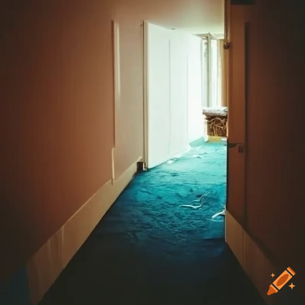 90s style interior childhood liminal space with floating door on Craiyon