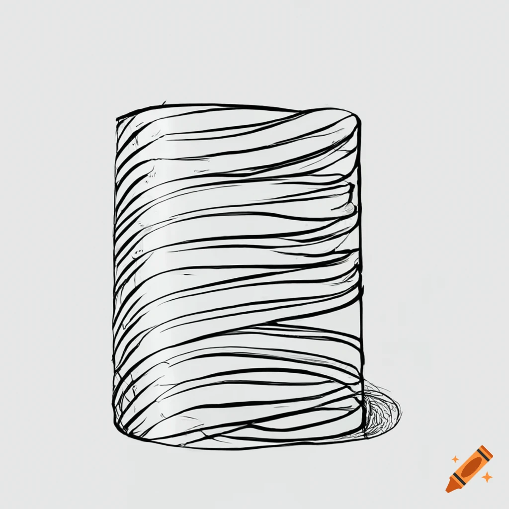 Abstract geometric design with wavy lines forming a cylinder on Craiyon