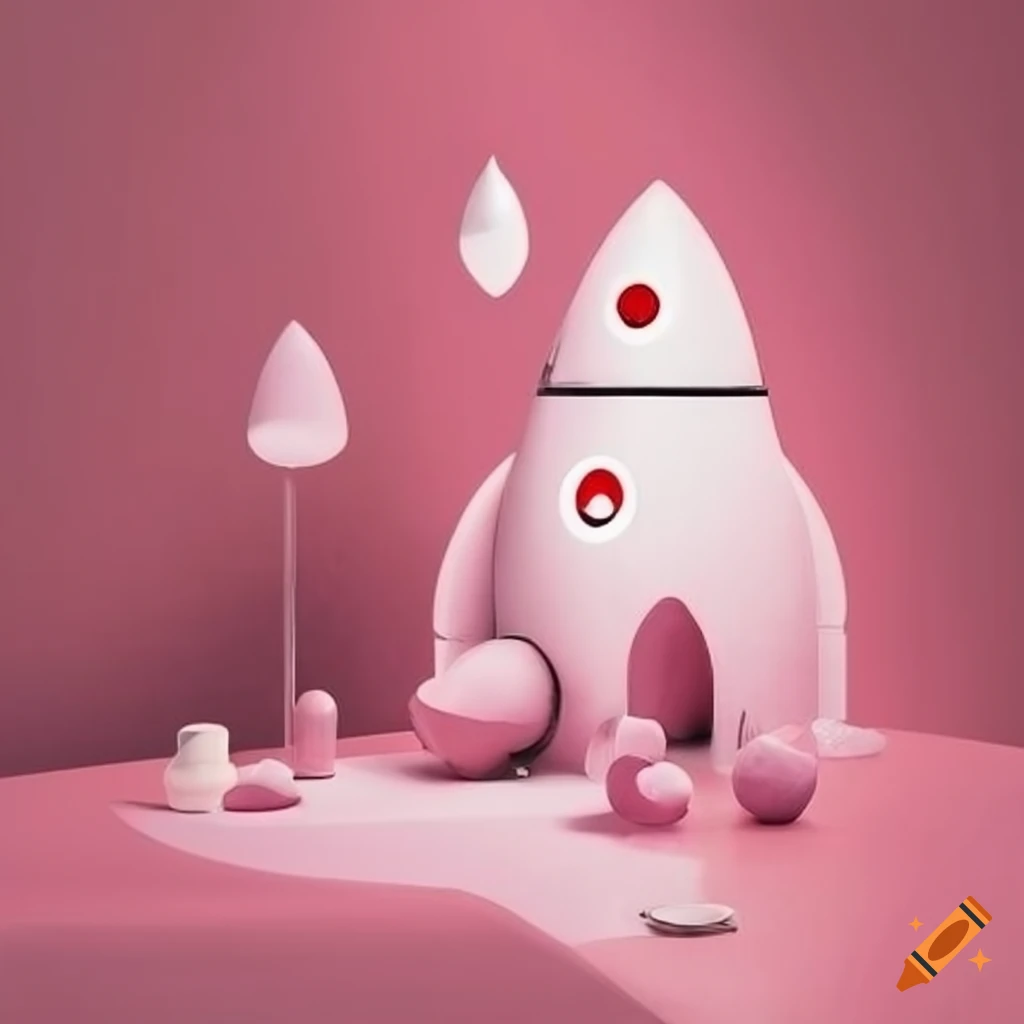 Creative imaginary interior home design in soft pink on Craiyon