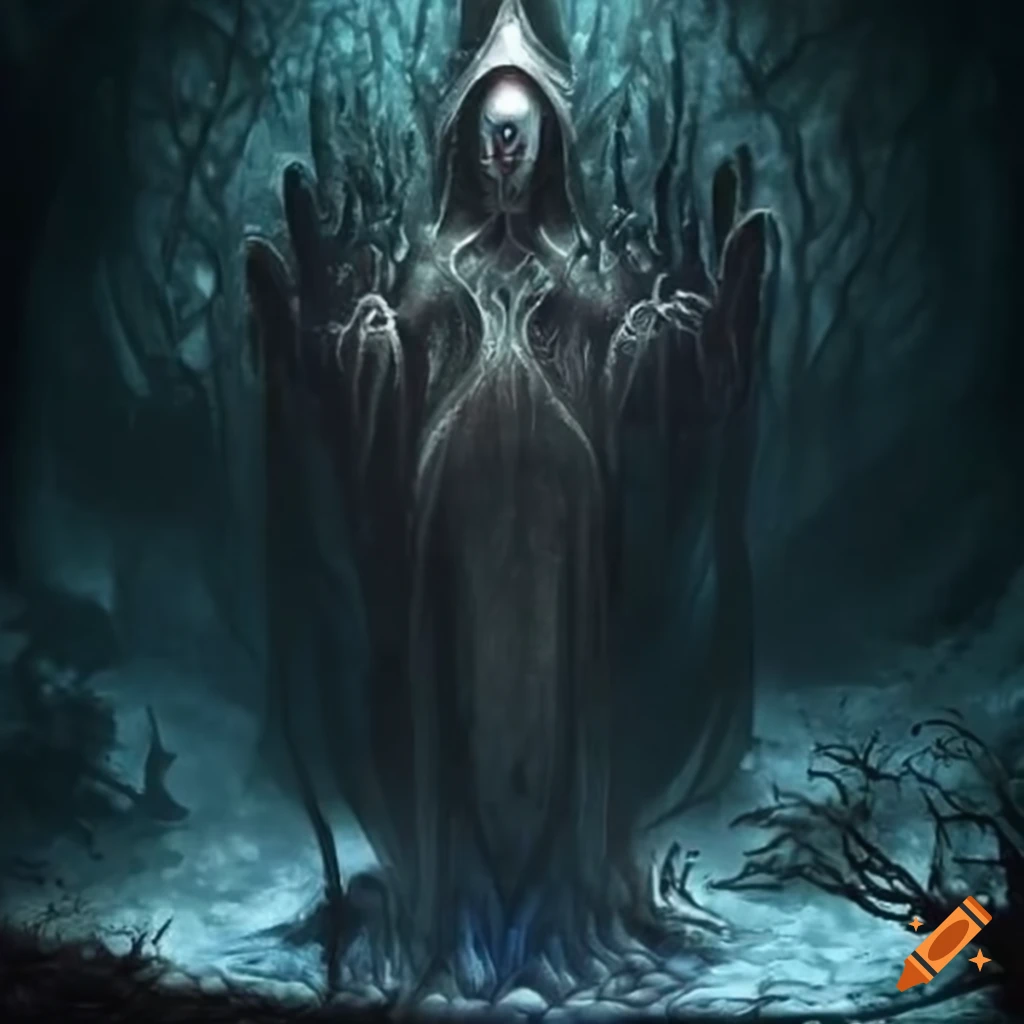 Gemstone containing trapped souls resonating with dark power on Craiyon