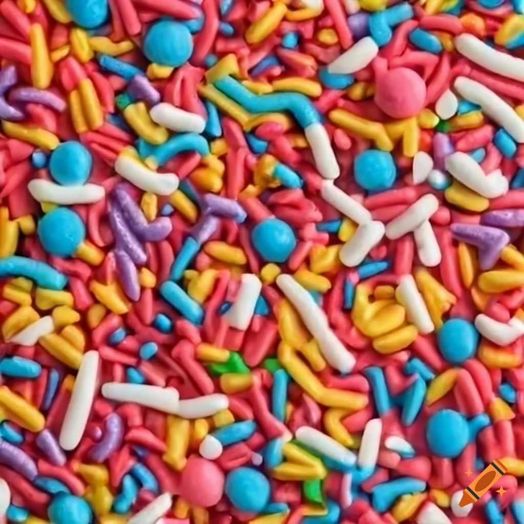 Close up of colorful sprinkles texture on Craiyon