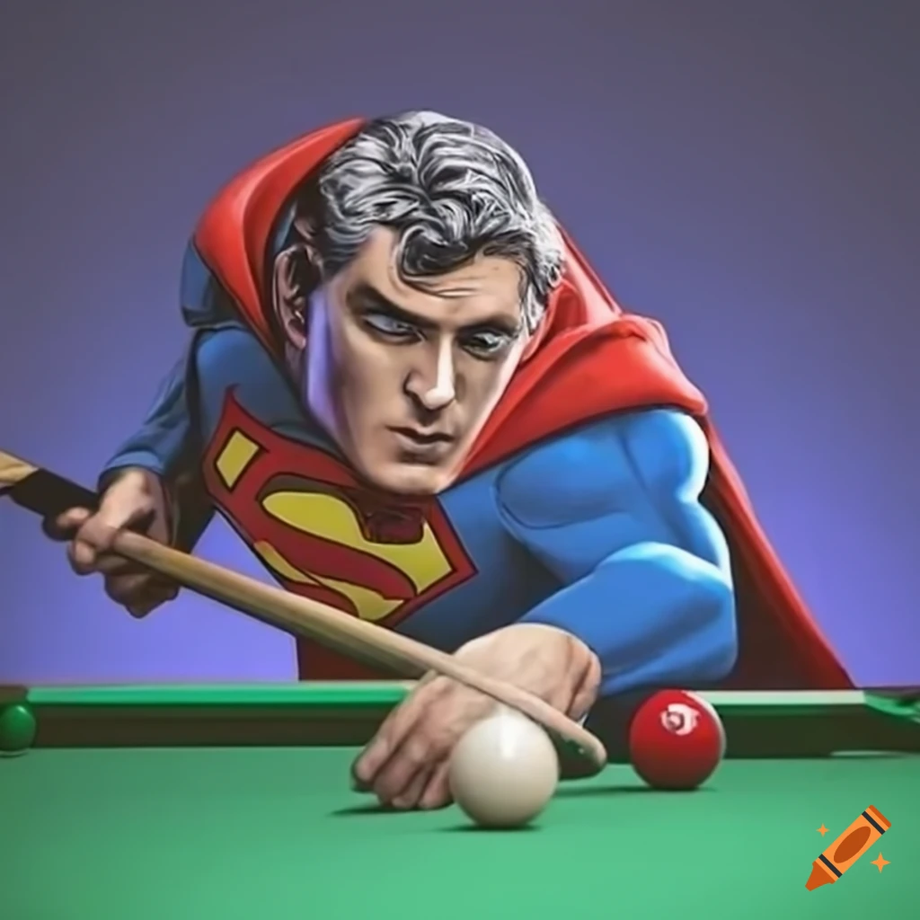 Superman playing snooker on Craiyon