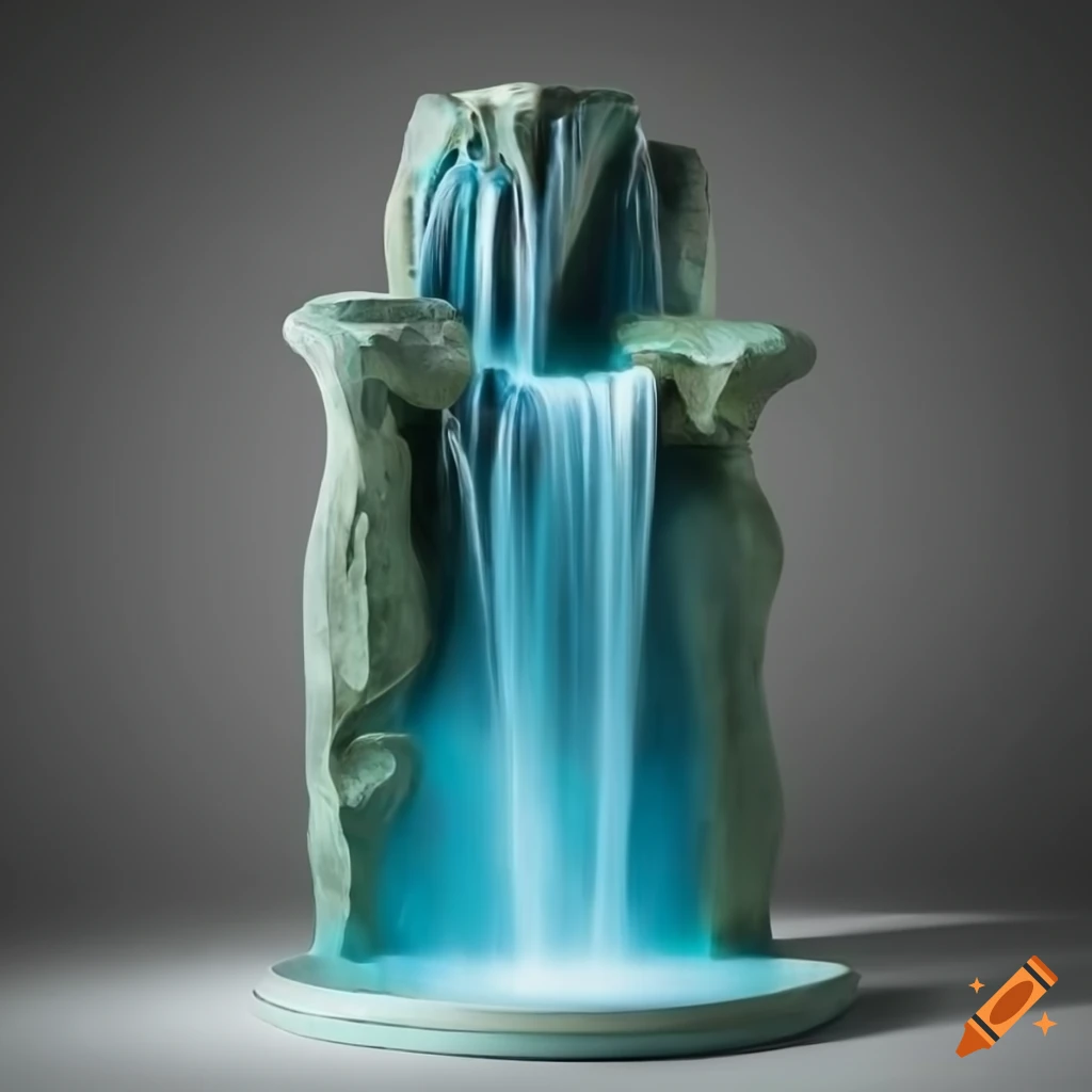 Sculpture of a calm waterfall on Craiyon
