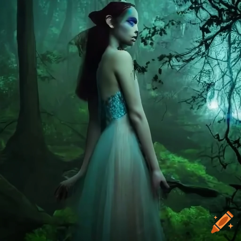 Enchanted forest within the mystic wilds featuring faelan whisperleaf and mystical creatures on ...