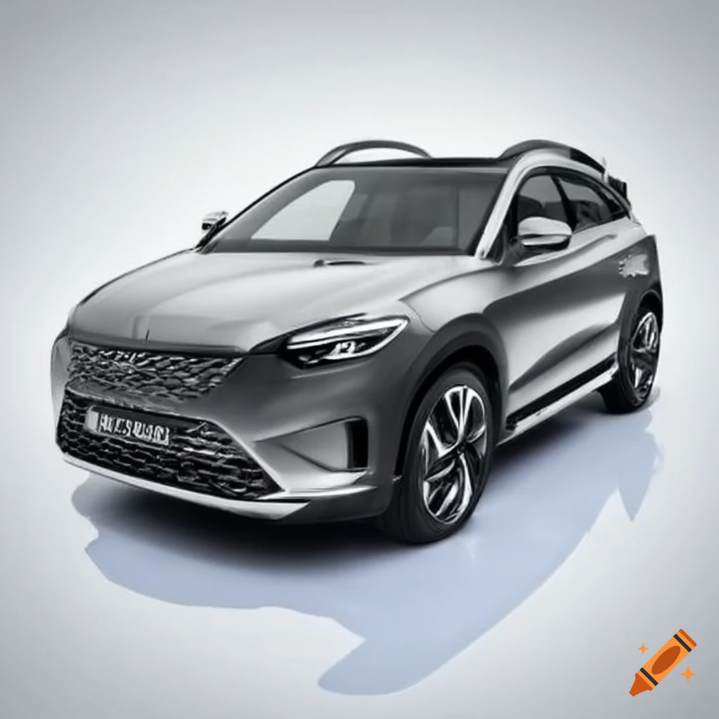 Silver crossover car with unique design on Craiyon