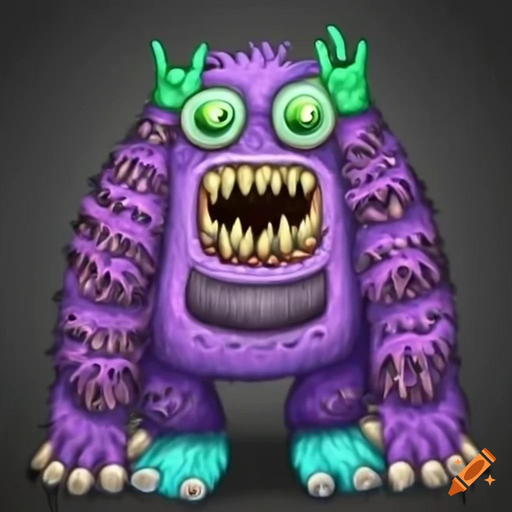 Scary monster inspired by 'my singing monsters' on Craiyon