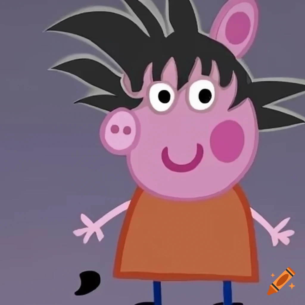 Goku with peppa pig on Craiyon
