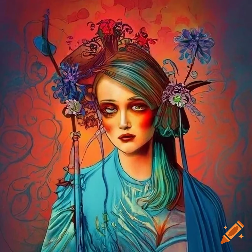 Surreal and detailed artwork inspired by art nouveau and classical ...