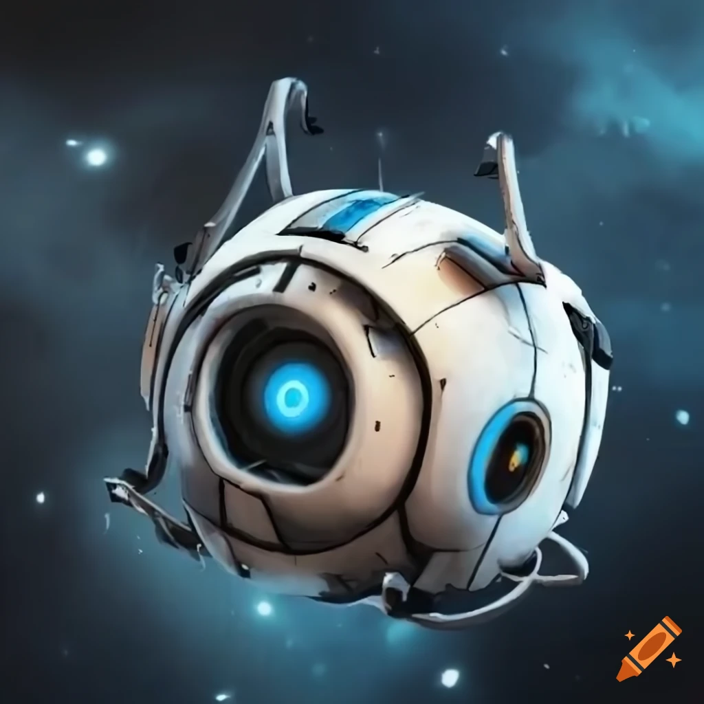 Portal 2 wheatley in space on Craiyon
