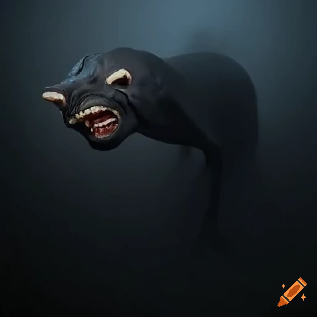 Sinister creature crawling through a crevice with a slimy appearance on ...