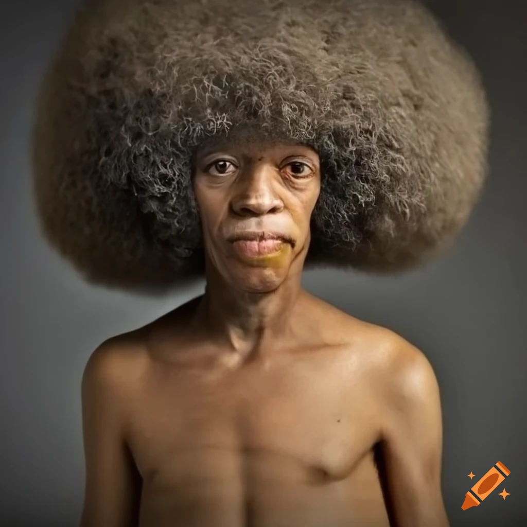 Hybrid man-chicken with an afro hairstyle on Craiyon