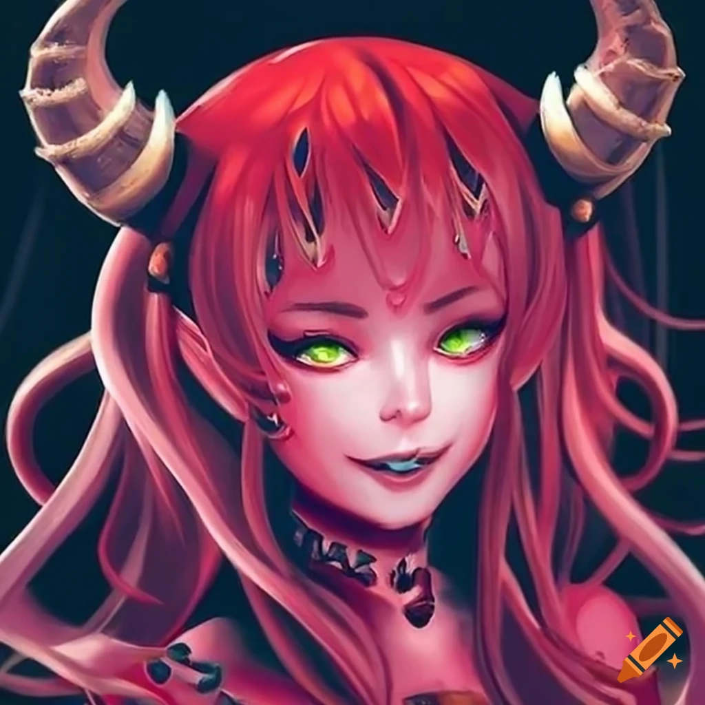 Fantasy Illustration Of A Demon Girl On Craiyon