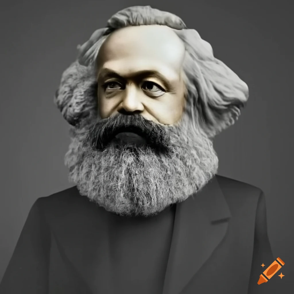 Karl marx contemplating religion on Craiyon