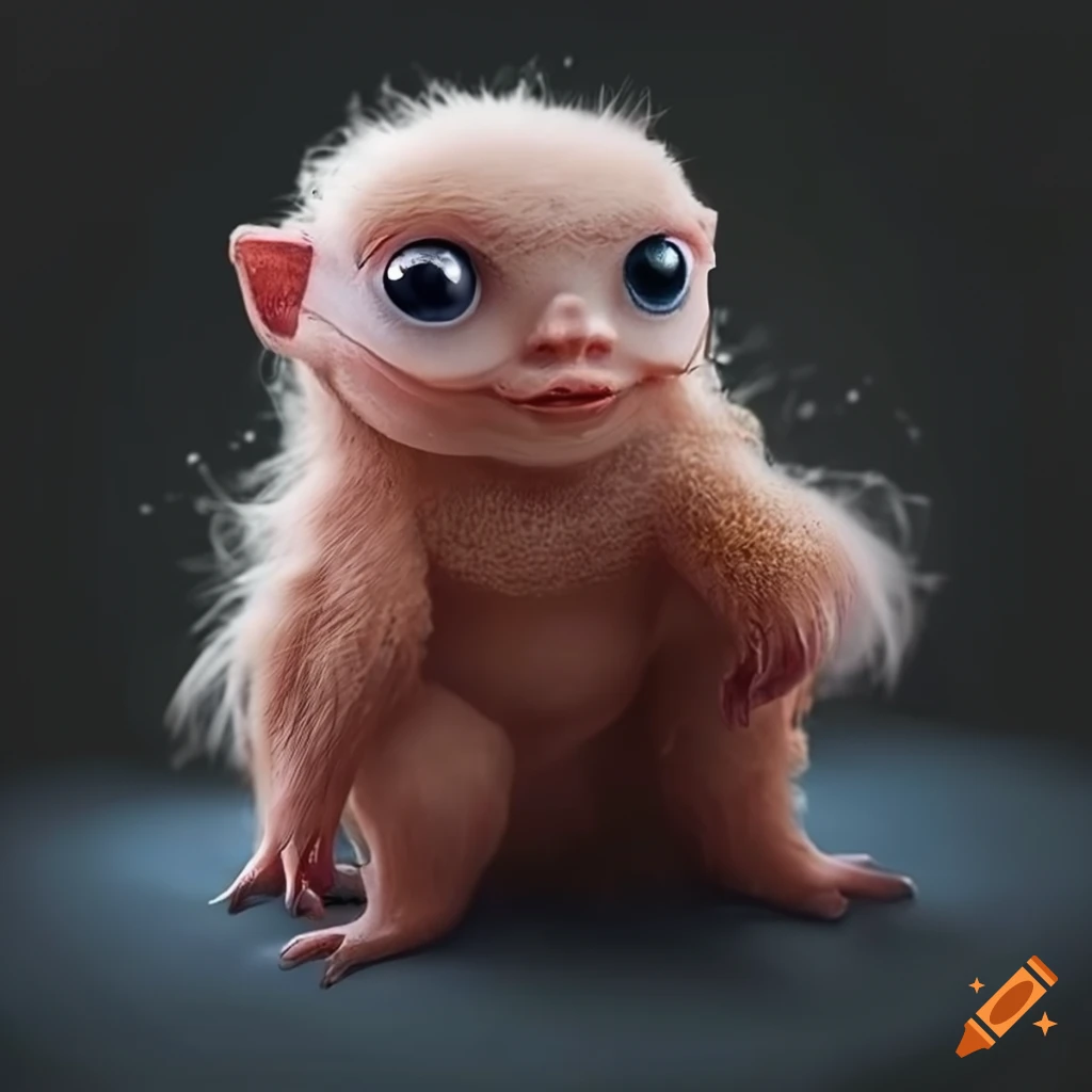 Small fluffy humanoid creature on Craiyon