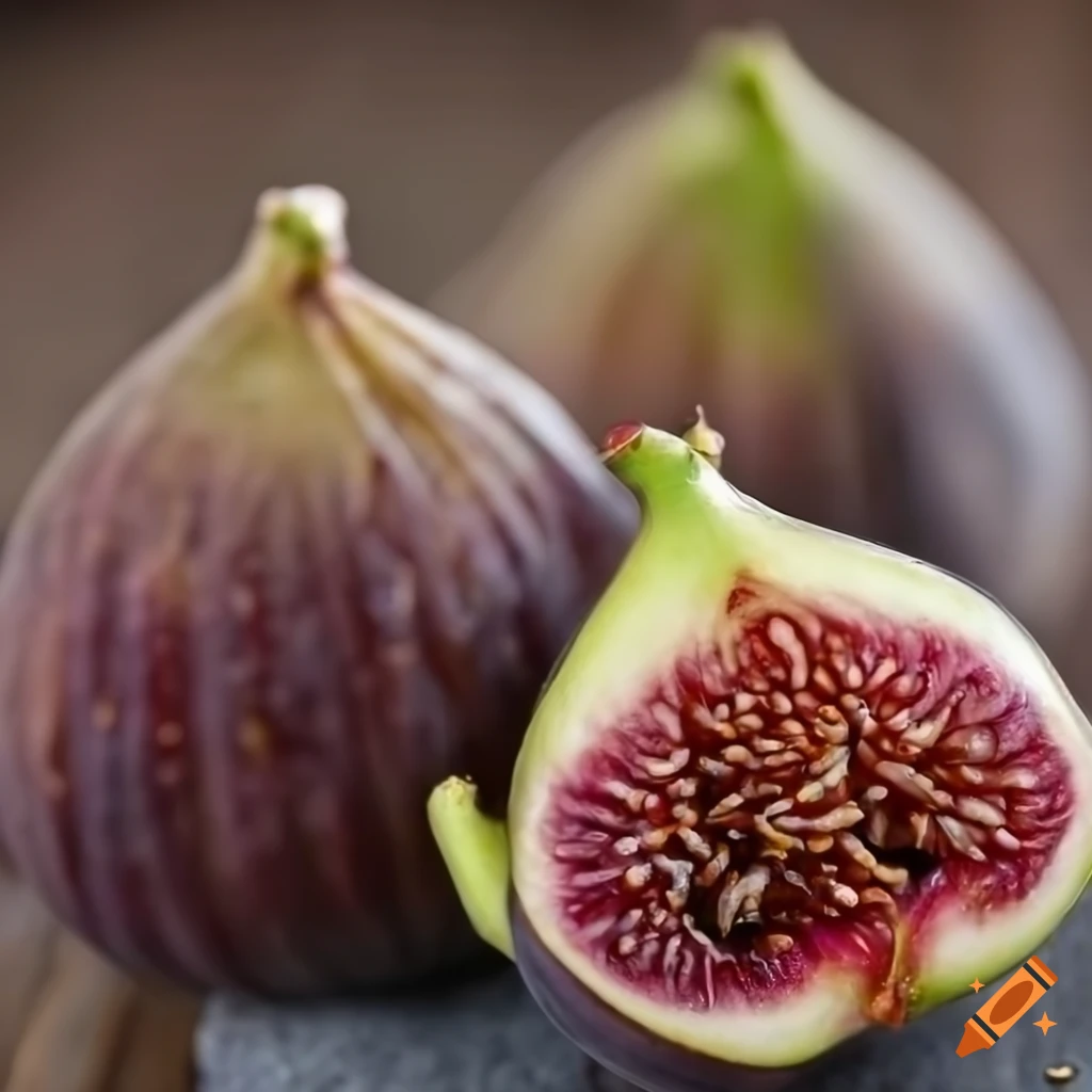 Delicious and crisp fig fruit in high definition with clear focus on ...