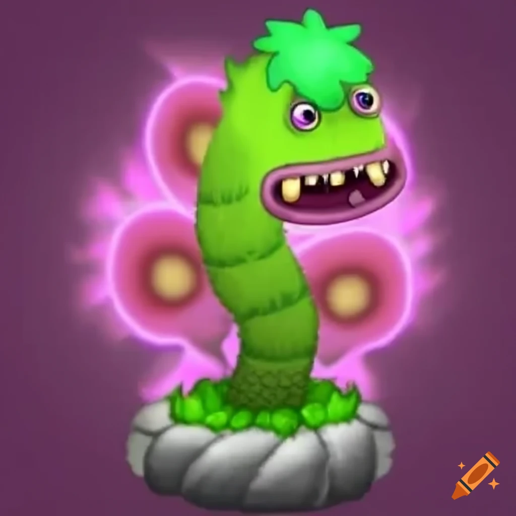 My Singing Monster with plasma and plant elements in My Singing Monsters style on Craiyon