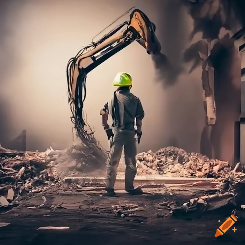 House construction demolition workers on Craiyon