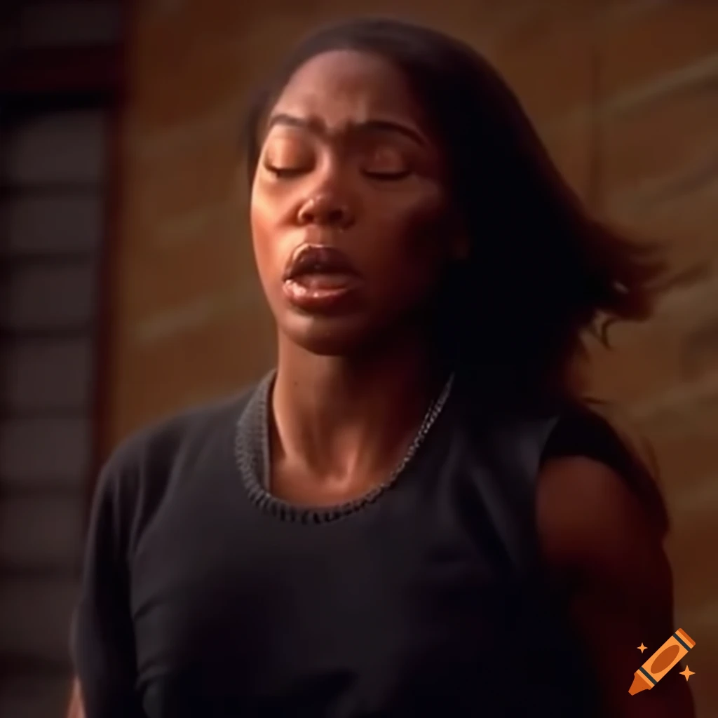 Woman martial fighter with dizzy expression and spinning head on Craiyon