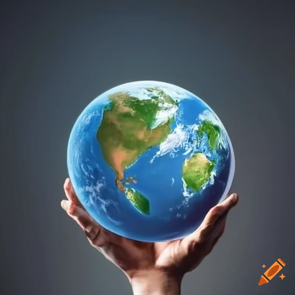 Man holding the earth demonstrating peak physical performance on Craiyon