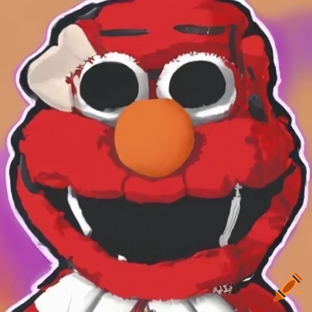 Elmo depicted as a fnaf animatronic on Craiyon
