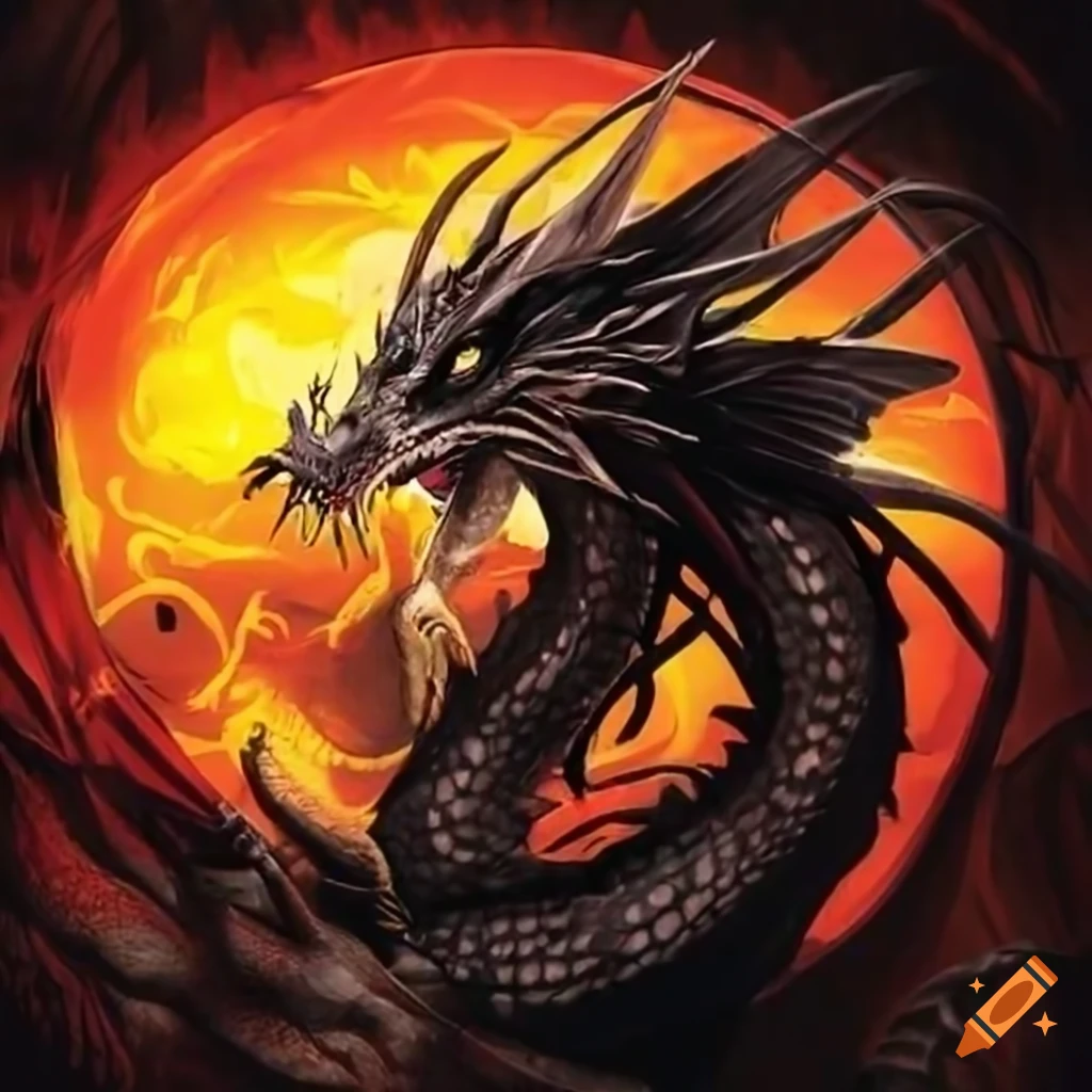 Riding an eastern black dragon on Craiyon