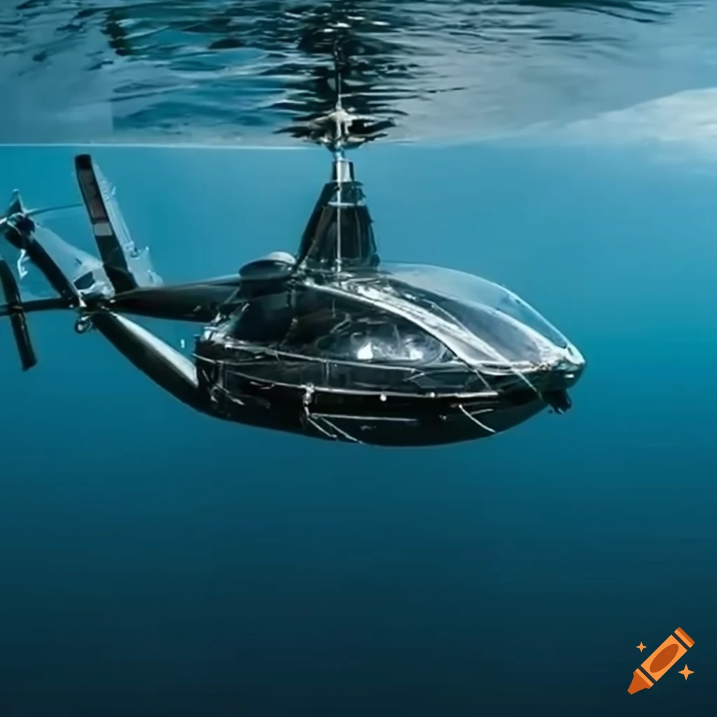Innovative boat transforming into a helicopter taking off from the ...