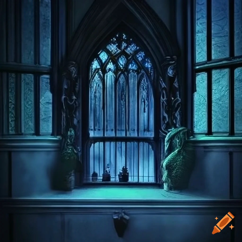 Gothic window at night on Craiyon