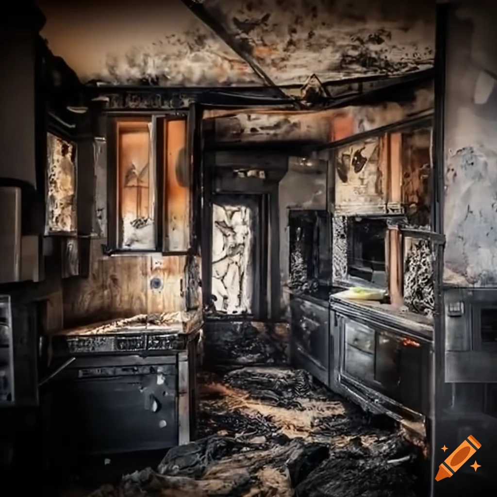 Burnt down kitchen on Craiyon