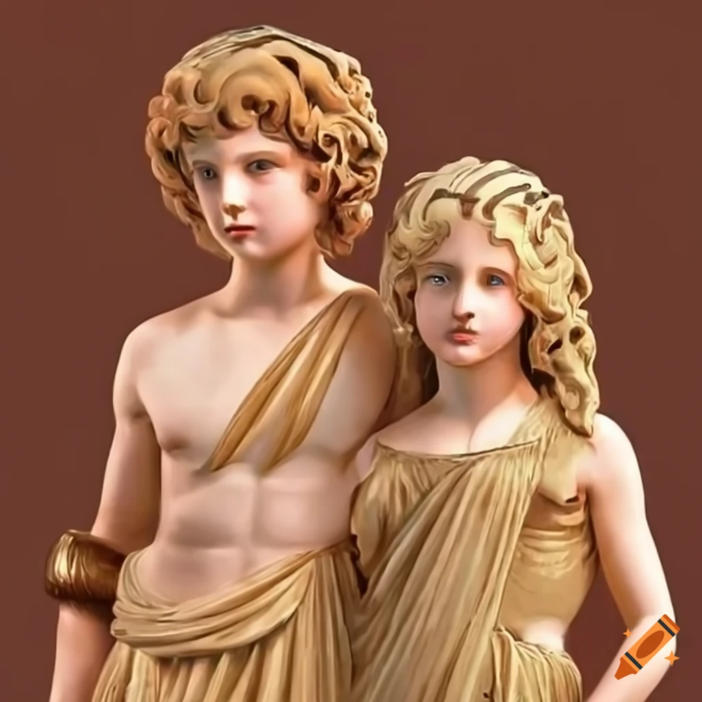 Greek boy and girl in ancient greece on Craiyon