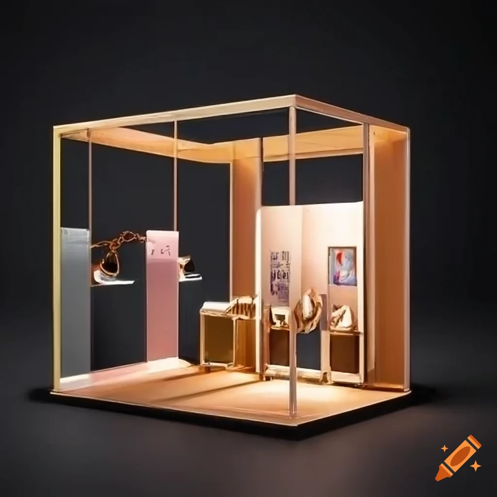 Jewellery brand exhibition booth on Craiyon