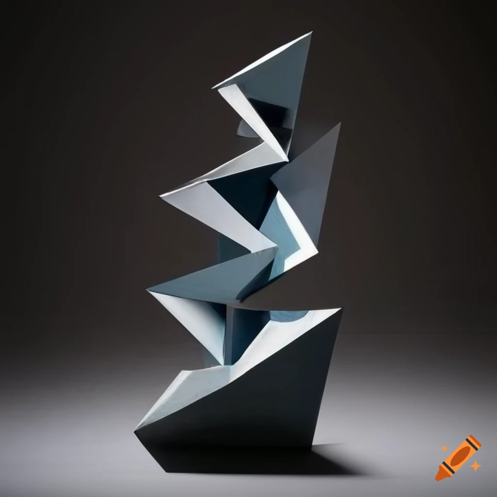 Abstract angular graffiti sculpture on Craiyon