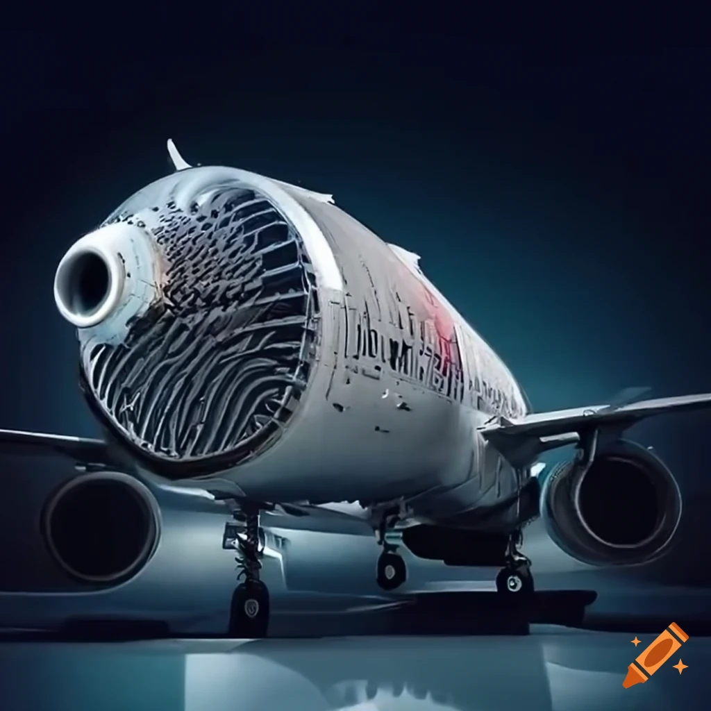 Airbus a320 with large engines on Craiyon