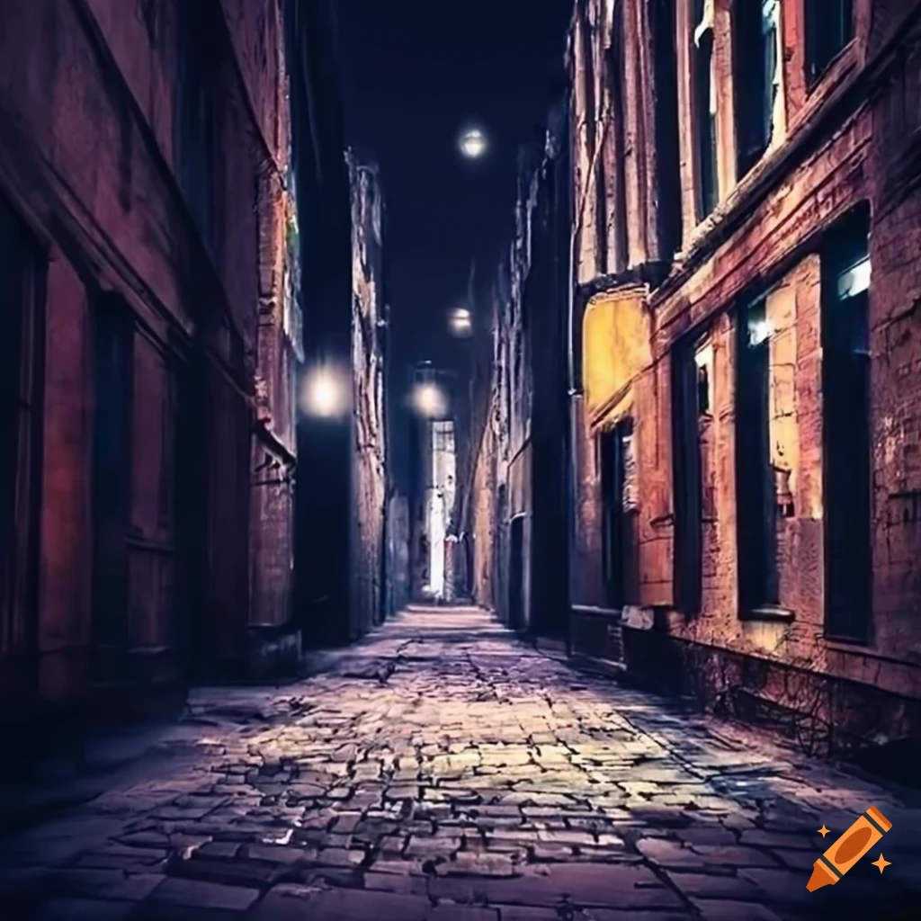 Chicago back alley under the flickering dark moon on Craiyon