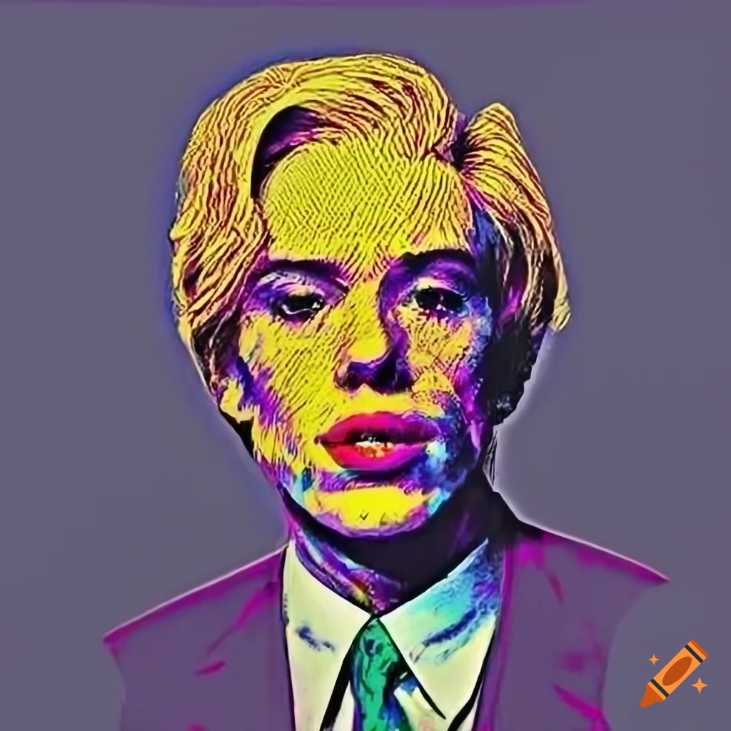 Pop-art style portrait of andy warhol on Craiyon