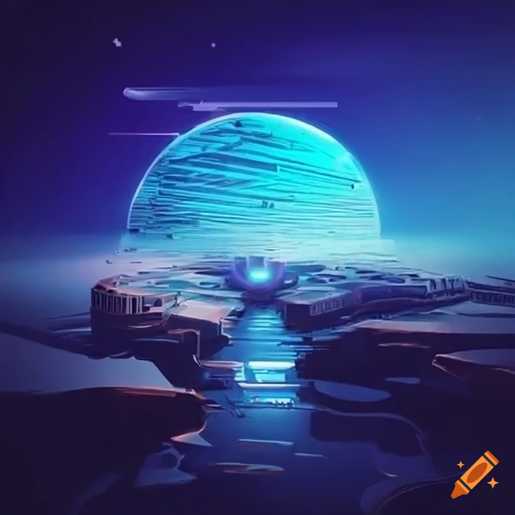 Futuristic technology landscape on Craiyon