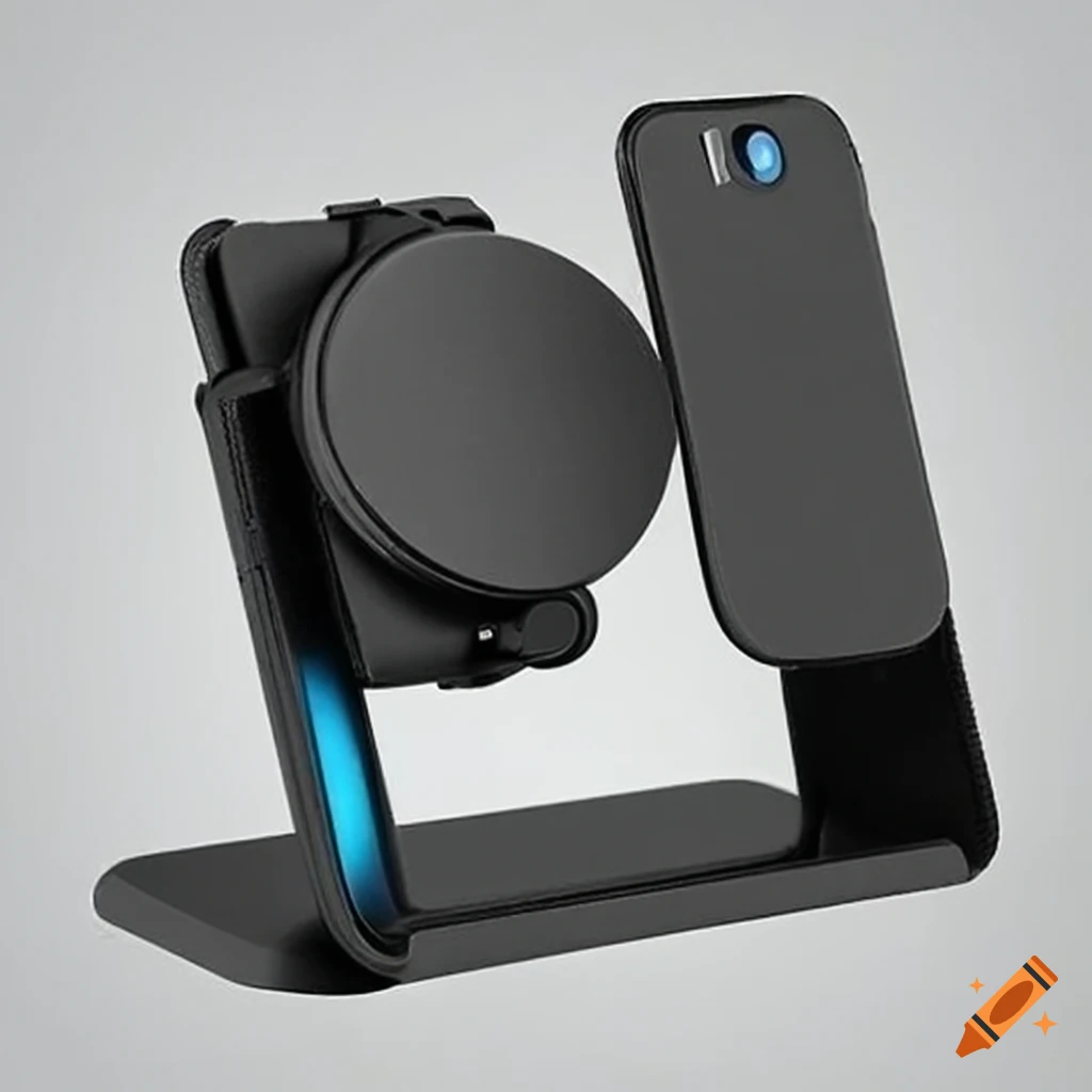 Flat pack phone holder with charging capability for phone and watch on ...