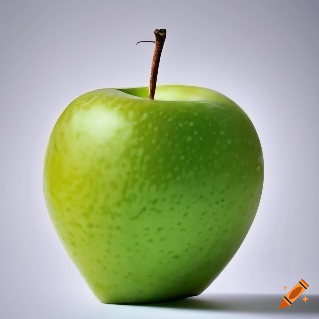 Conical apple with green skin on white background on Craiyon